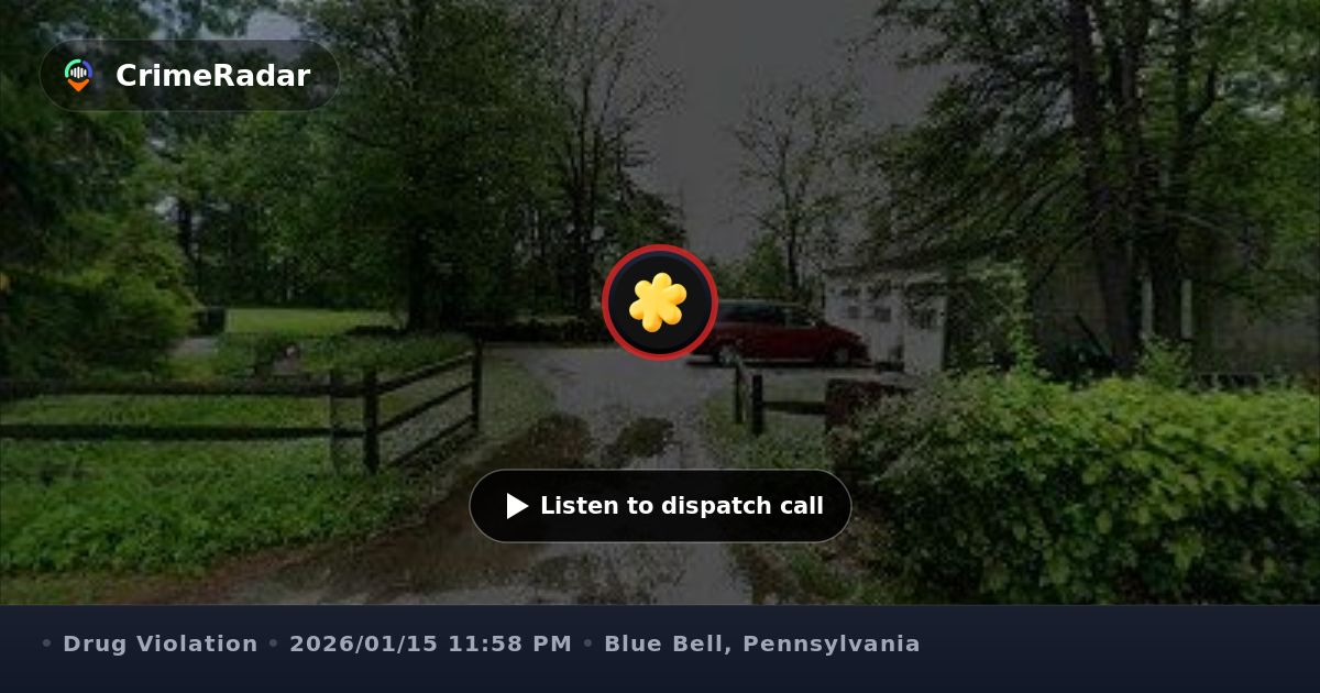 Apparent overdose near Morris Rd, Blue Bell PA | CrimeRadar