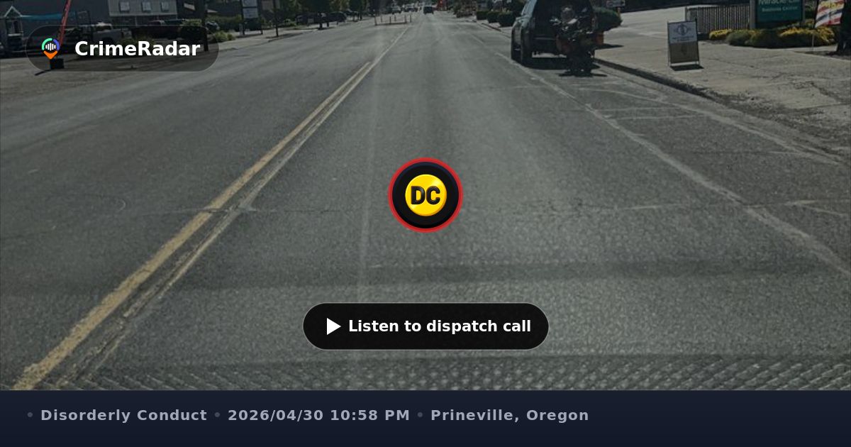 Woman hitting parked cars and yelling in street, Prineville OR | CrimeRadar