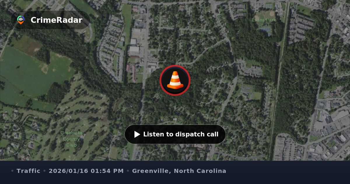 Minor two-vehicle crash near St Andrews Dr, Greenville NC | CrimeRadar
