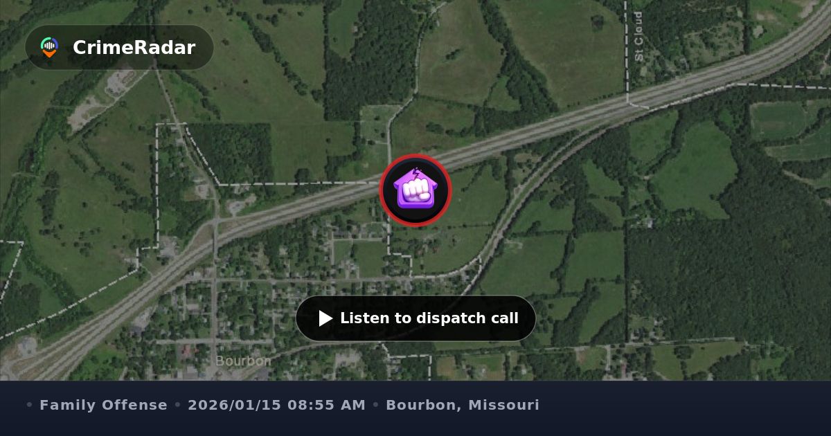 Possible domestic disturbance near Cedar St, Bourbon MO | CrimeRadar