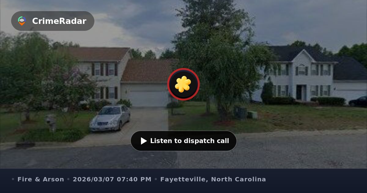 Residential fire alarm on Bugle Call Drive, Fayetteville NC | CrimeRadar