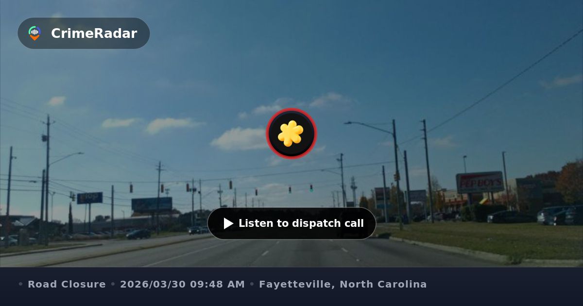 Street blocked near Skibo Road mall entrance, Fayetteville NC | CrimeRadar