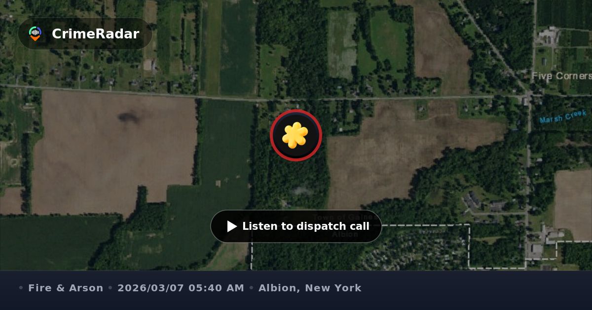 Electrical meter on fire behind residence, Albion NY | CrimeRadar