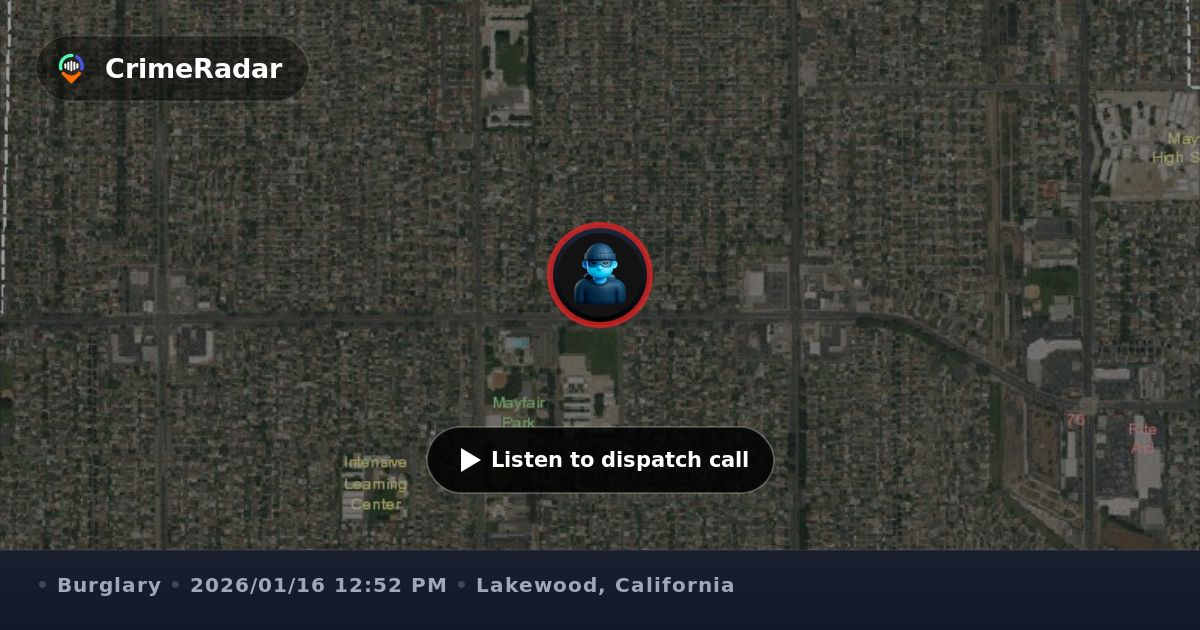 Silent alarm triggers response at Lakewood bank, Lakewood CA | CrimeRadar