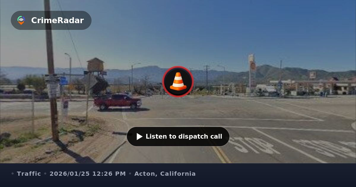 Traffic hazard involving vehicle near Crown Valley Rd, Acton CA ...