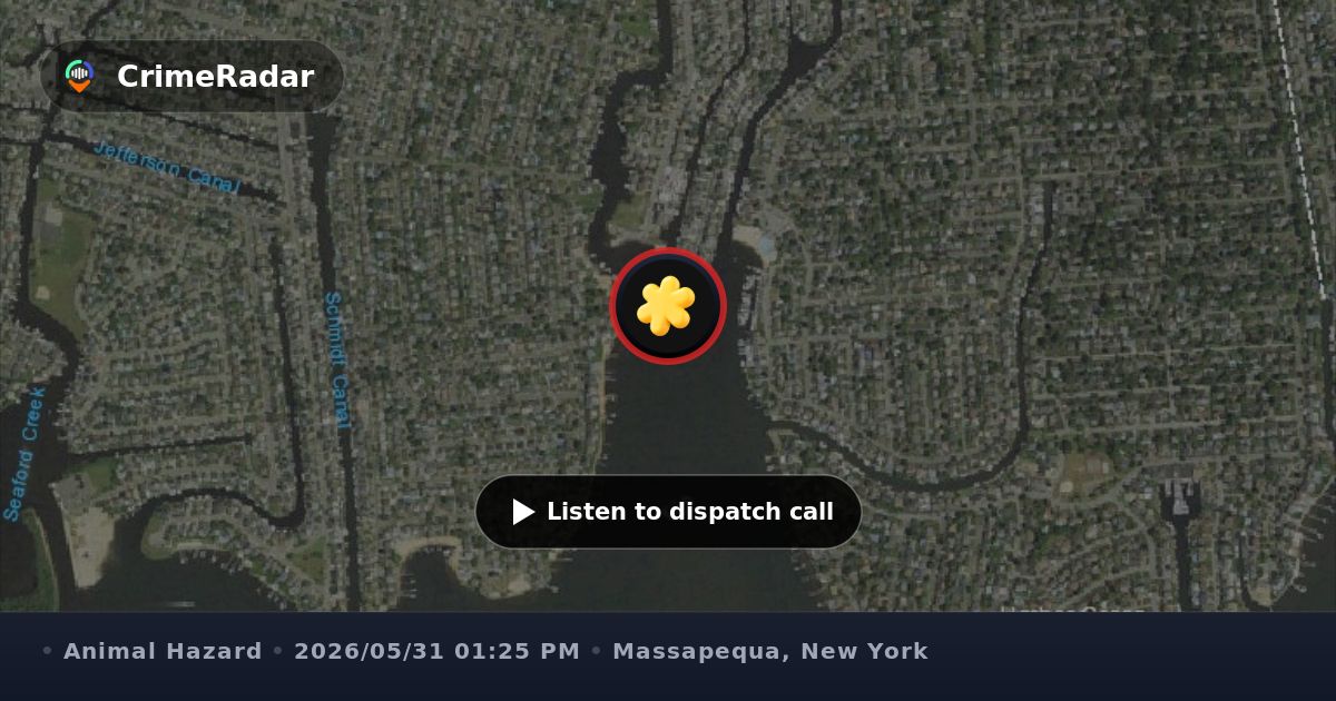 Loose large dog reported on Riviera Drive, Massapequa NY | CrimeRadar
