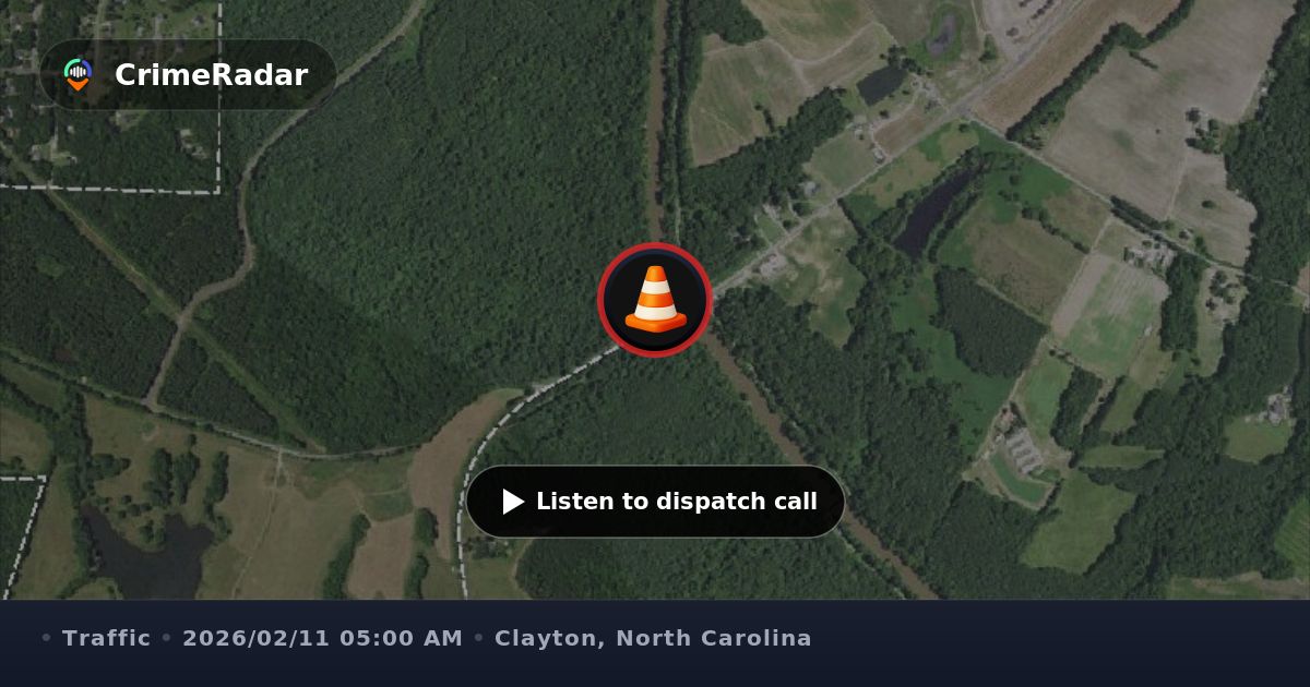 Vehicle in ditch after crash near Covered Bridge Road, Clayton NC ...