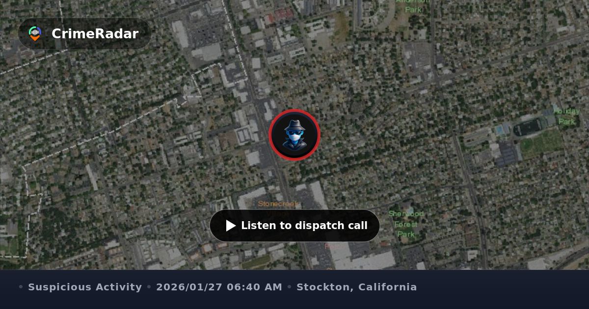 Officers check on suspicious activity at retail lot, Stockton CA ...