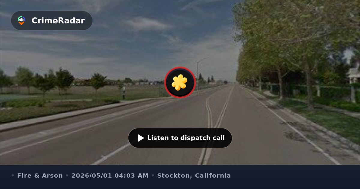 Dumpster fire near Scott Creek Drive, Stockton CA | CrimeRadar