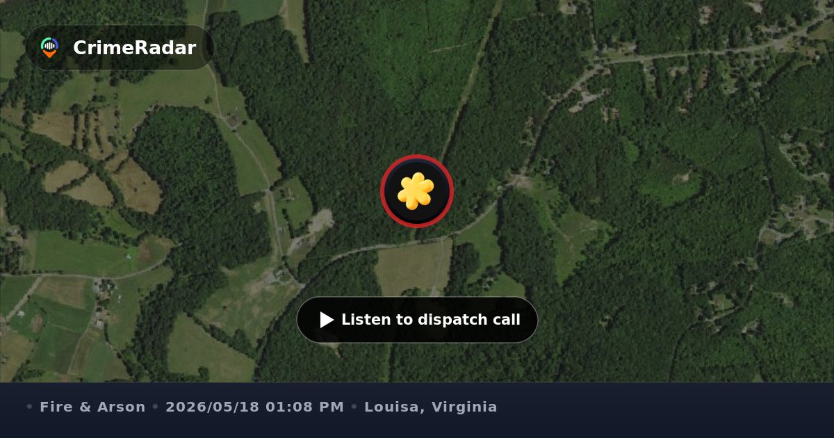 Brush fire reported on Courthouse Road, Louisa VA | CrimeRadar