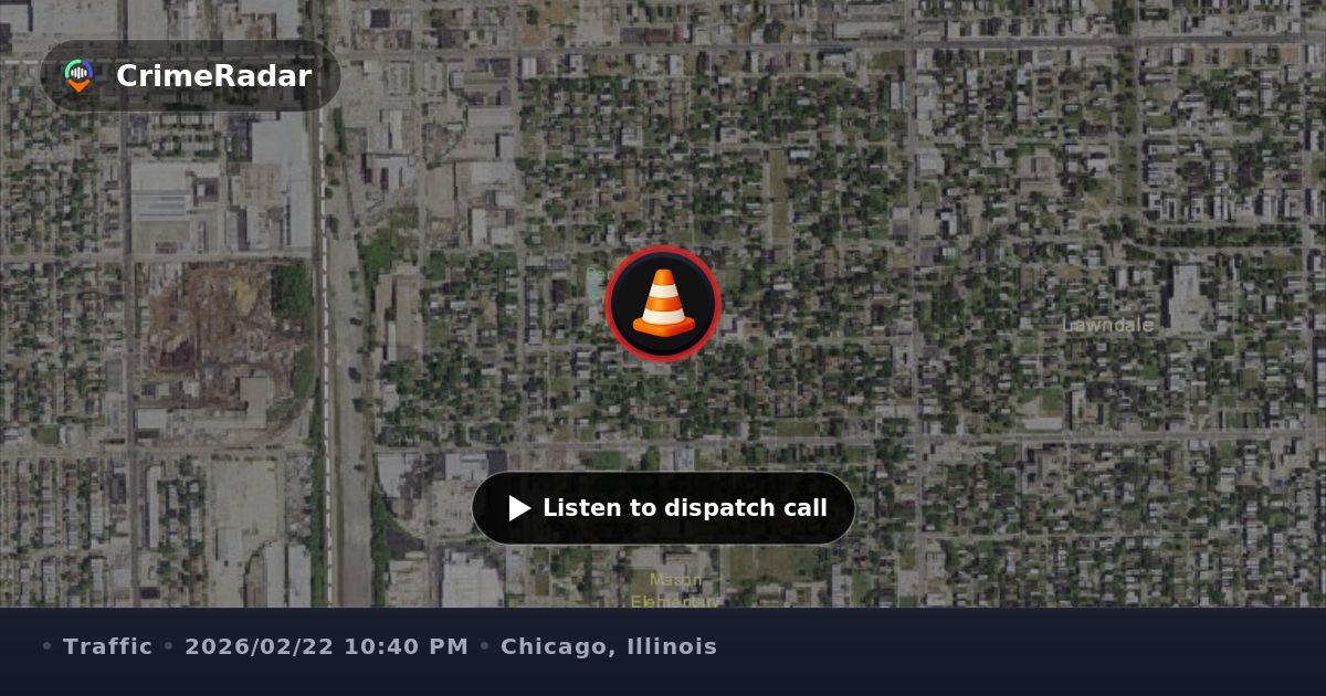 Two-car crash with vehicle on hydrant on Kedvale, Chicago IL | CrimeRadar