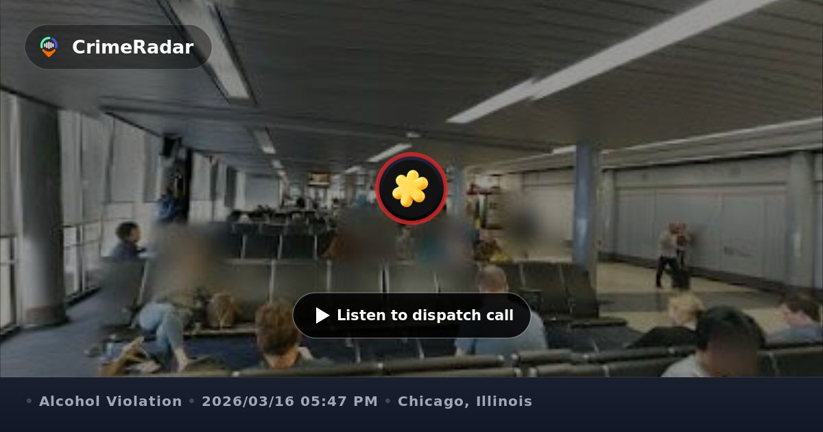 Intoxicated passenger aggressive at airport gate, Chicago IL | CrimeRadar
