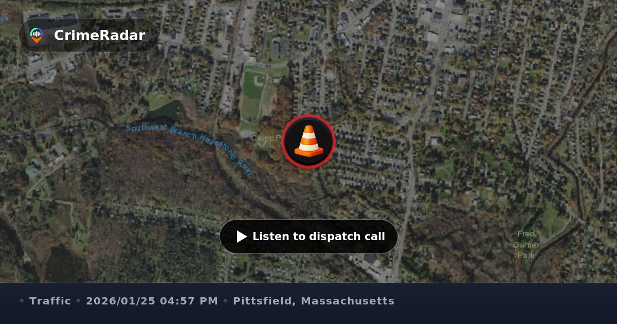 Car stuck after collision on Bay State Rd, Pittsfield MA | CrimeRadar