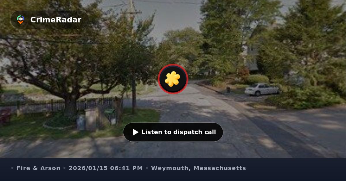Possible structure fire near Pine Circle, Weymouth MA | CrimeRadar