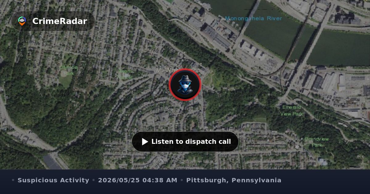 Officer checks vehicle after plate reader alert, Pittsburgh PA | CrimeRadar