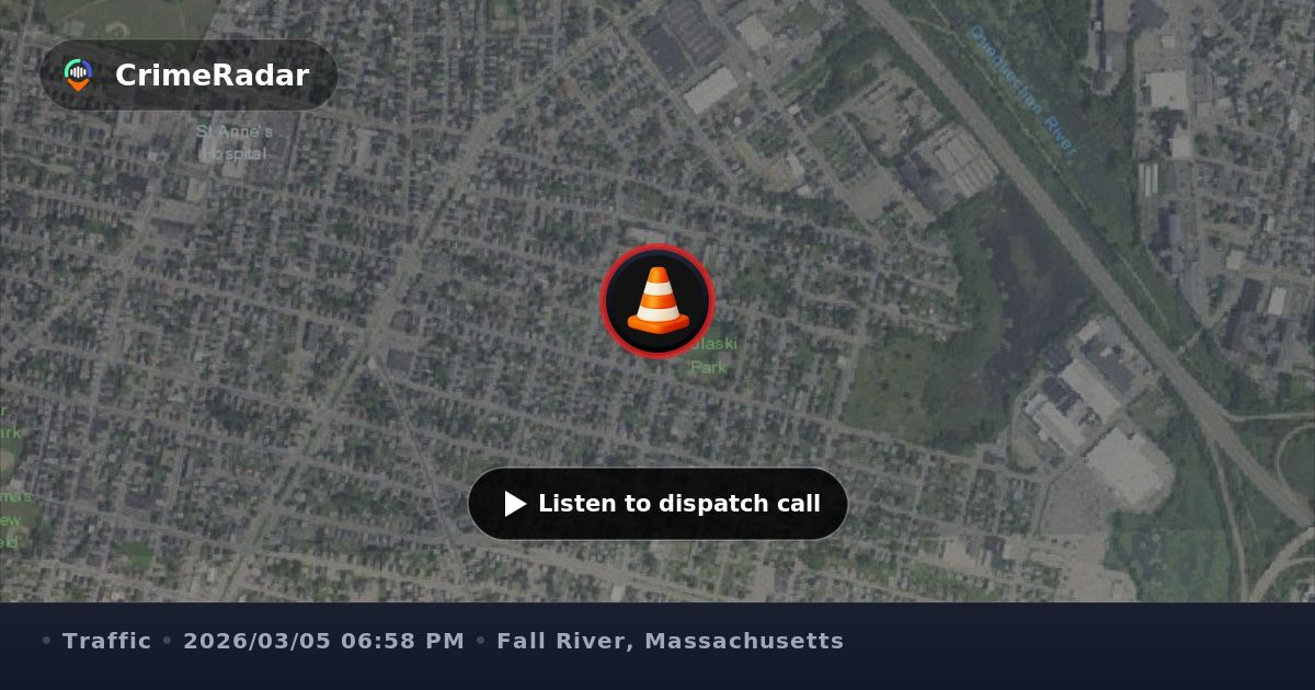 Two-car crash blocking intersection in Fall River, Fall River MA ...
