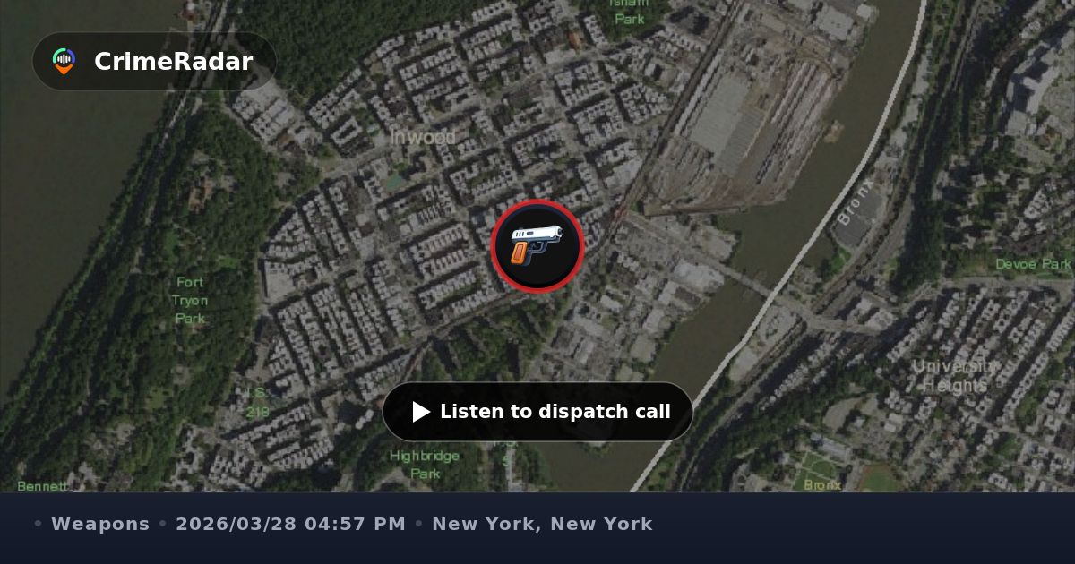 Shots fired reported near Post Avenue and Dyckman St, New York NY ...