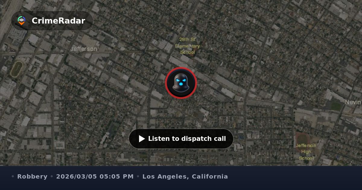 Robbery suspect detained near Jefferson market, Los Angeles CA | CrimeRadar