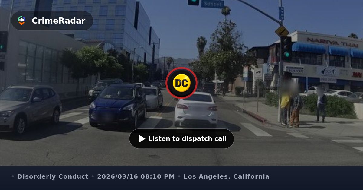 Disturbance on bus at Sunset and Gower, Los Angeles CA | CrimeRadar