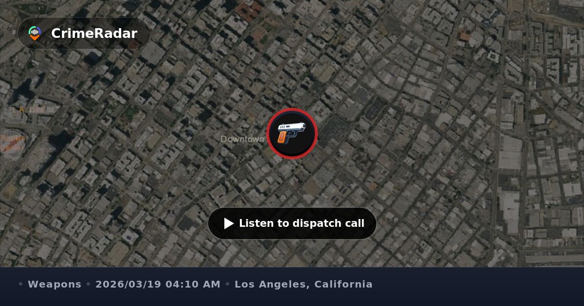 Man with gun inside RV near 7th and San Pedro, Los Angeles CA | CrimeRadar