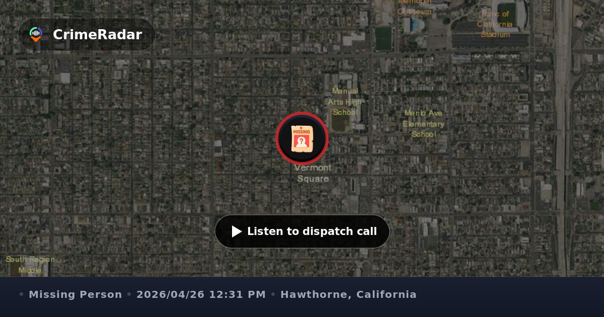Report of missing 62-year-old woman, Hawthorne CA | CrimeRadar