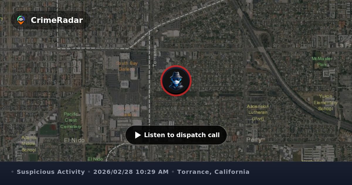 Suspicious men in baseball caps on Hickman Street, Torrance CA | CrimeRadar