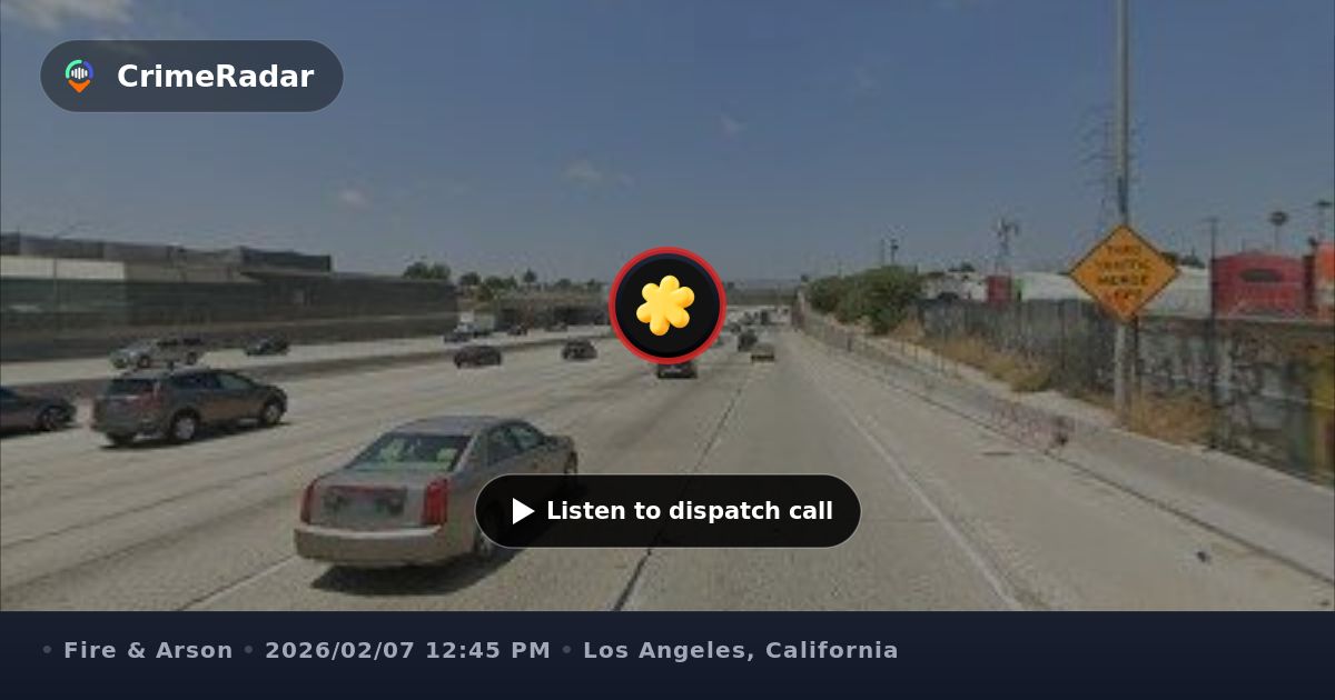 Rubbish fire reported on southbound 110 freeway, Los Angeles County CA ...