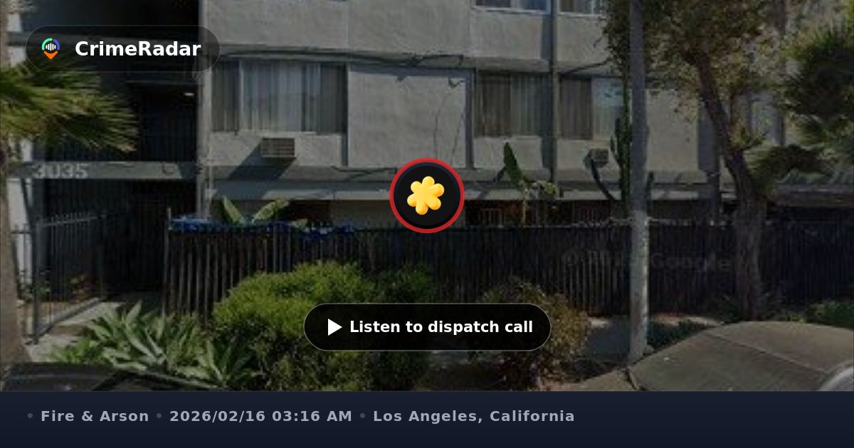 Structure fire reported on 15th Street, Los Angeles CA | CrimeRadar