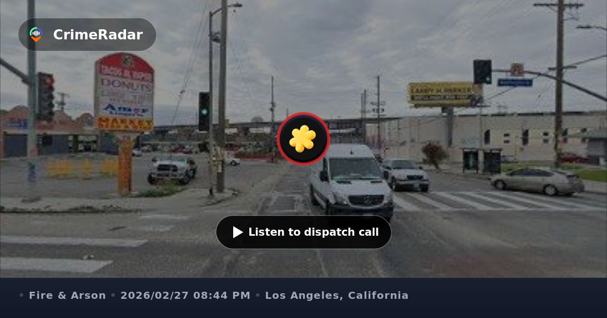 Rubbish fire at Washington and Soto intersection, Los Angeles CA ...