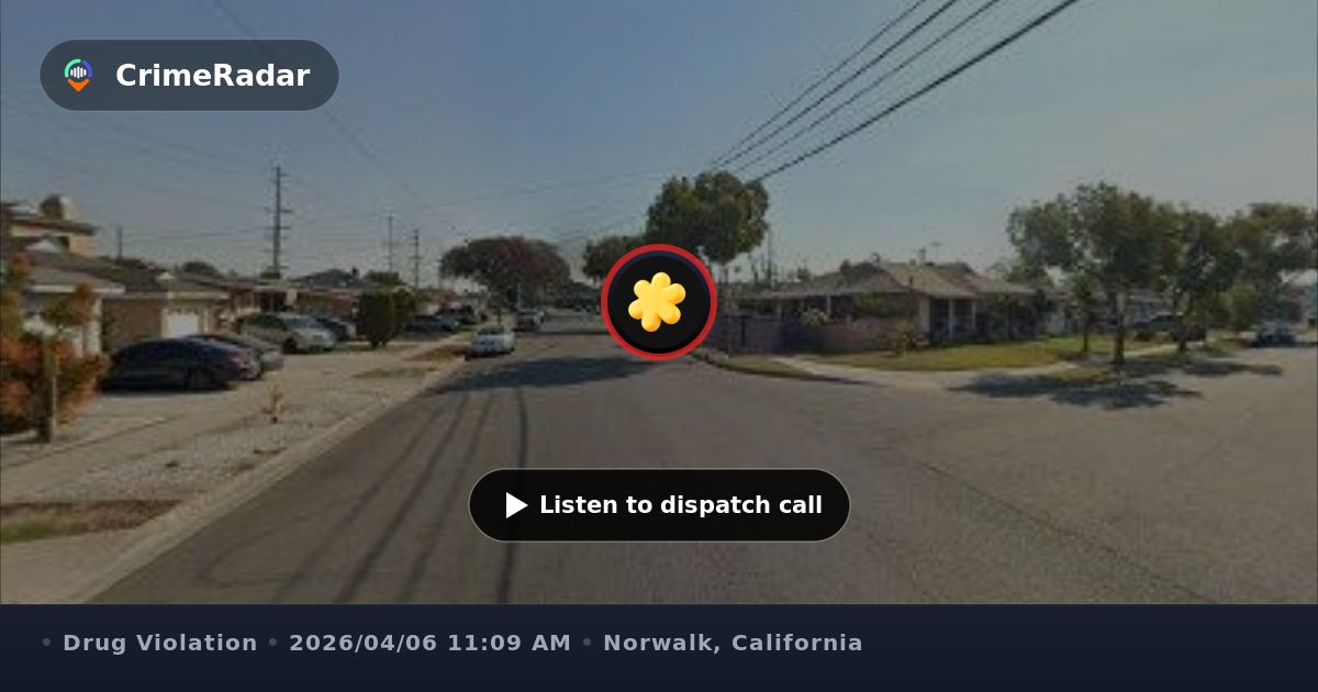Overdose reported near Lyndale and Corby Avenue, Norwalk CA | CrimeRadar