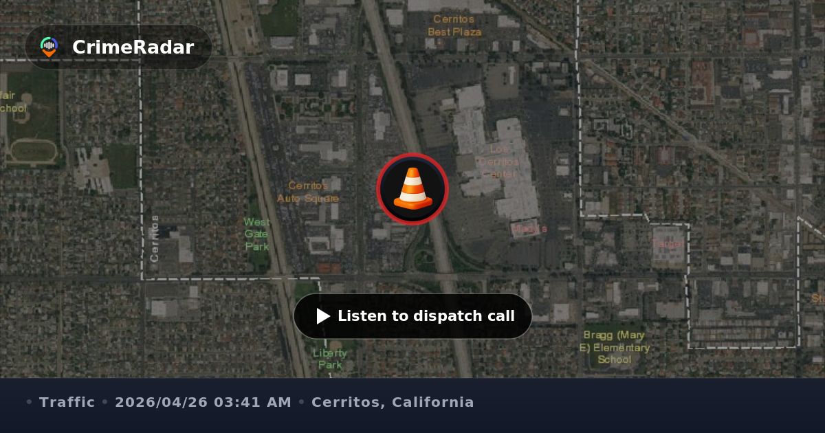 Traffic crash involving hazmat tanker on SR-91, Cerritos CA | CrimeRadar