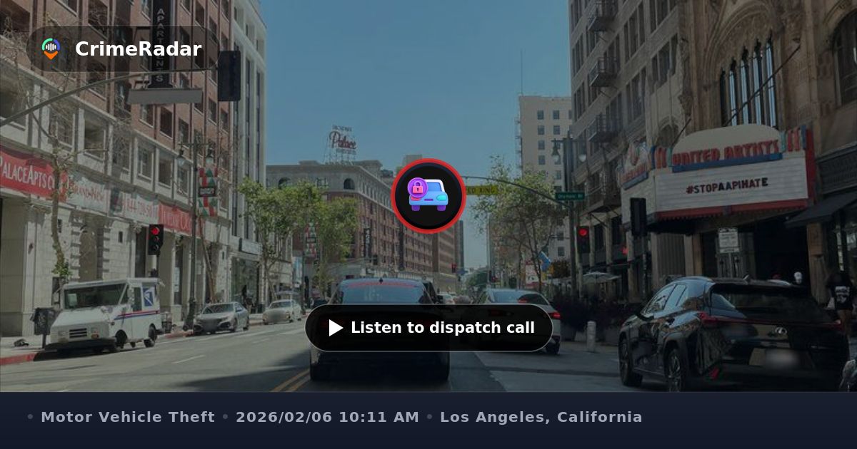 Vehicle theft reported near South Broadway, Los Angeles CA | CrimeRadar