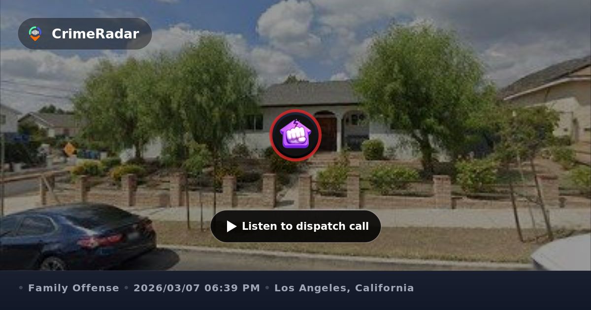 Domestic violence battery reported on Stratton Street, Los Angeles CA ...