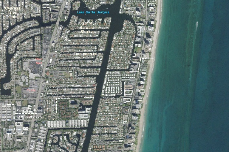 Possible fireworks disturbance near Waters Edge canal, Pompano Beach FL ...