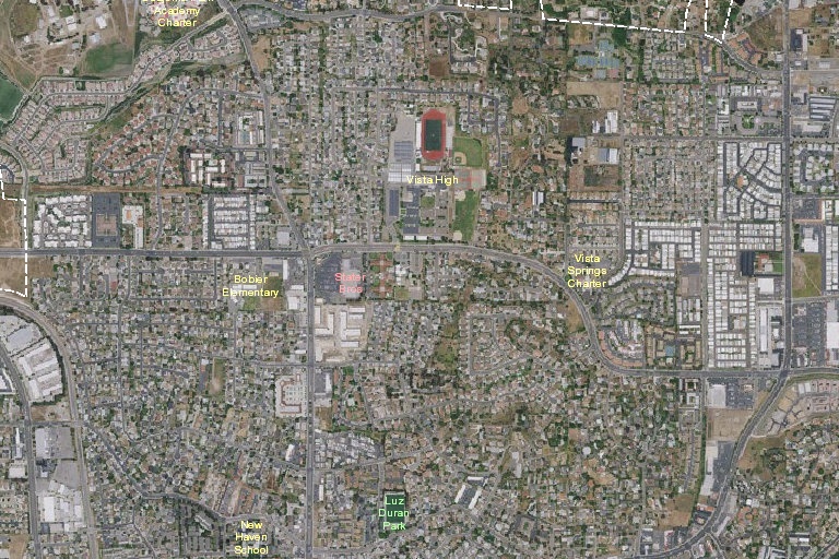 Damaged light pole with exposed wires near Santa Fe Ave, Vista CA ...