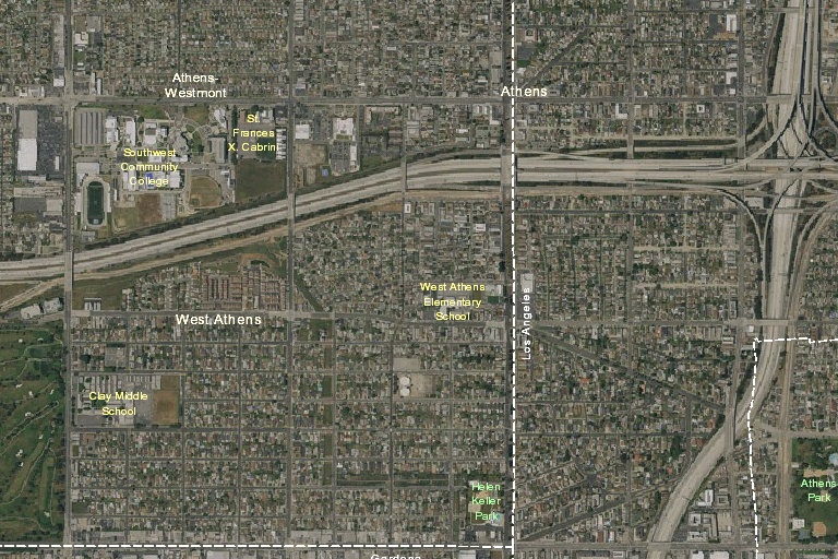 Traffic collision at El Segundo Boulevard and Normandy Avenue, West ...