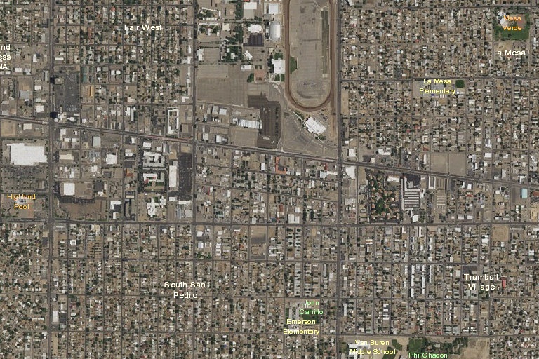 Large agitated crowd with multiple fires near Indiana and Zuni ...
