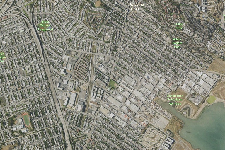 Small outdoor fire near gilman avenue and ingalls street, San Francisco ...