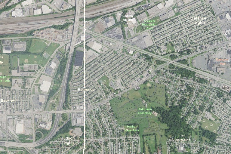 Traffic incident involving a dump truck and a small car, Baltimore MD ...