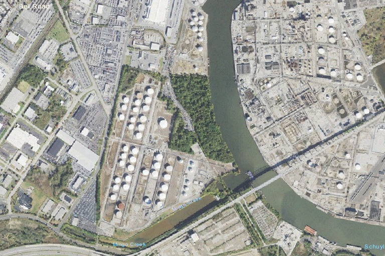 Fire units conduct training near penrose ferry road, Philadelphia PA ...