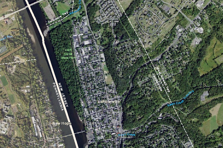 Traffic stop at Bridge Street and Lambert Lane, Lambertville NJ ...