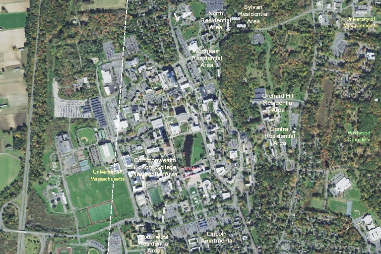 Fire alarm activates at dormitory on university campus, Amherst MA ...