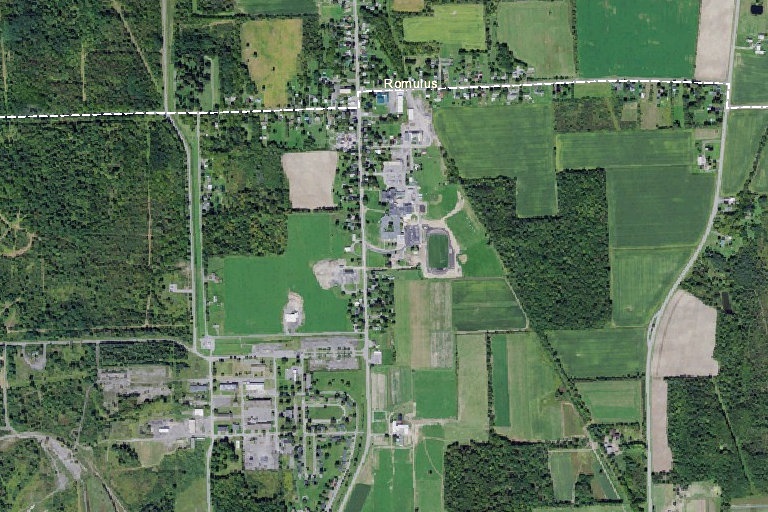 Large unattended fire near woods on state route 96, Romulus NY | CrimeRadar