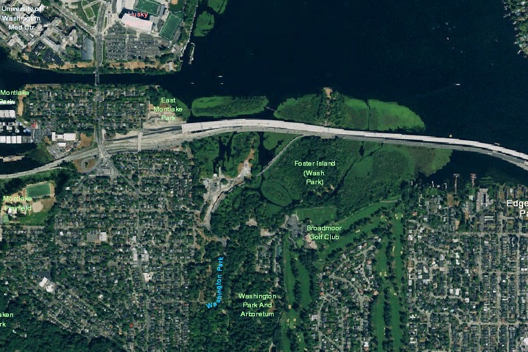 Truck hits bridge and blocks road near Foster Island, Seattle WA ...