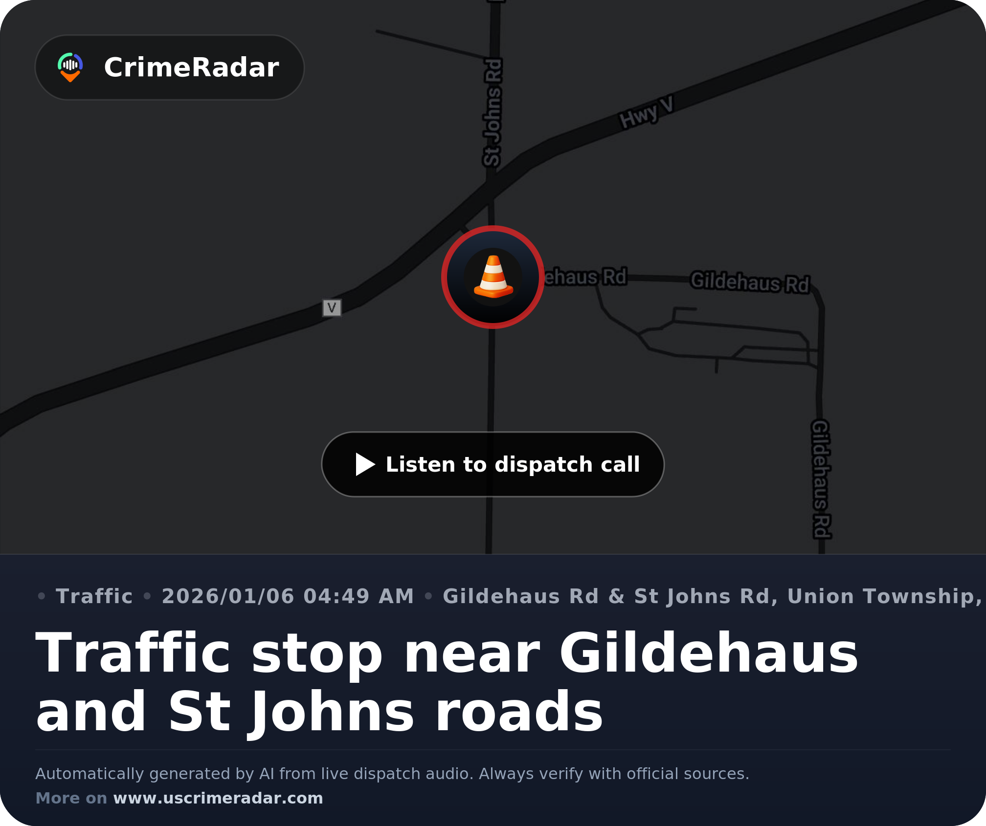 Traffic stop near Gildehaus and St Johns roads, Franklin County MO ...