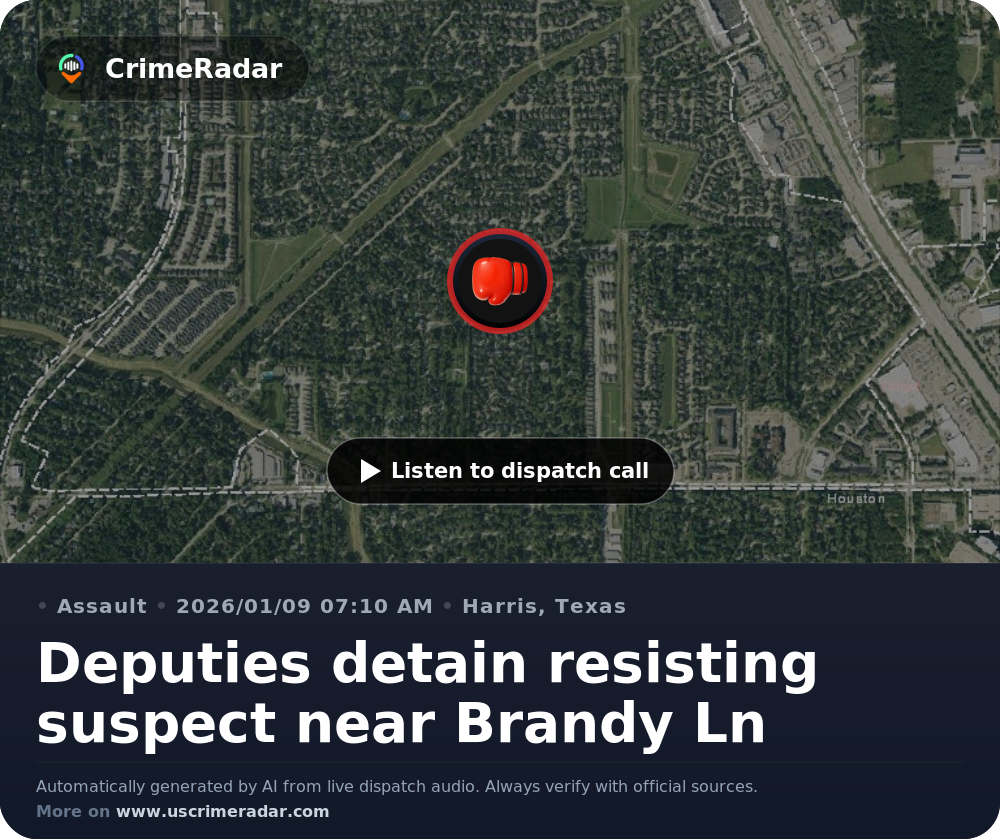 Deputies detain resisting suspect near Brandy Ln, Harris County TX ...