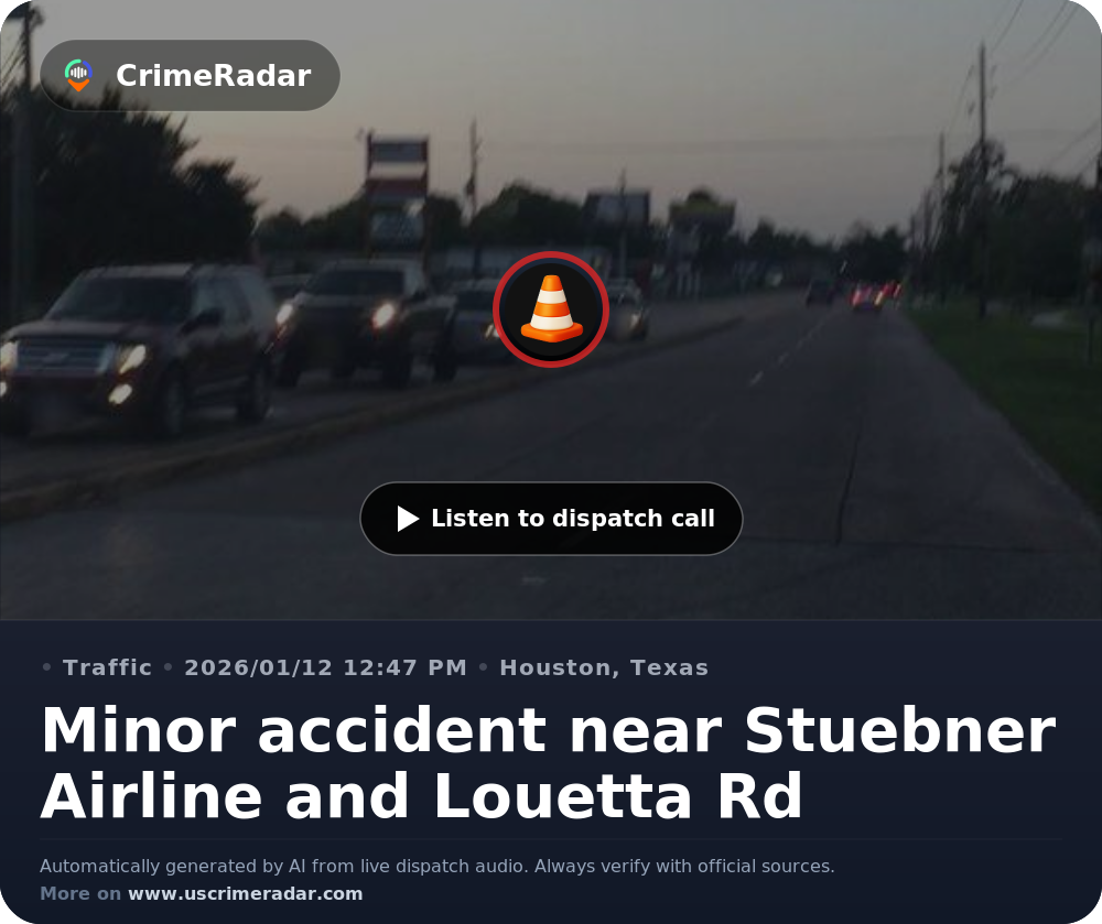 Minor accident near Stuebner Airline and Louetta Rd, Houston TX ...
