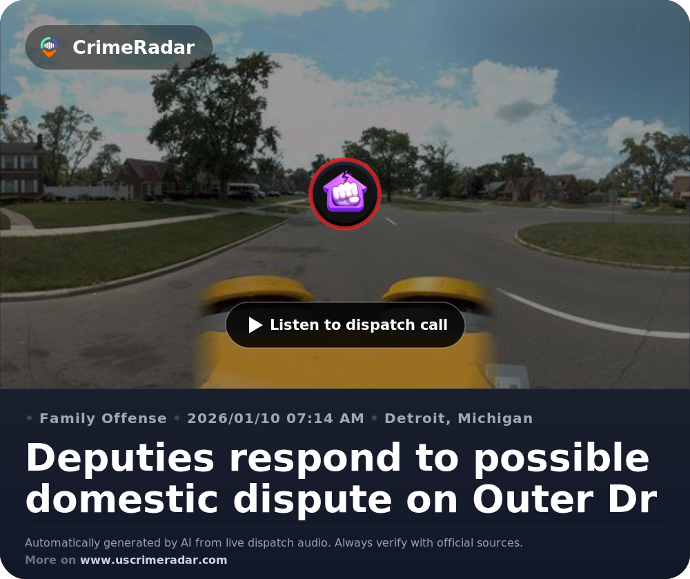 Deputies respond to possible domestic dispute on Outer Dr, Detroit MI ...