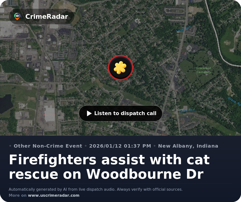 Firefighters assist with cat rescue on Woodbourne Dr, New Albany IN ...