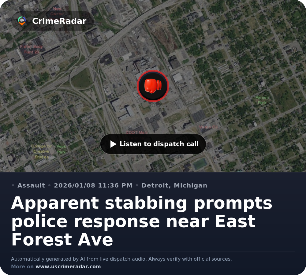 Apparent stabbing prompts police response near East Forest Ave, Detroit ...